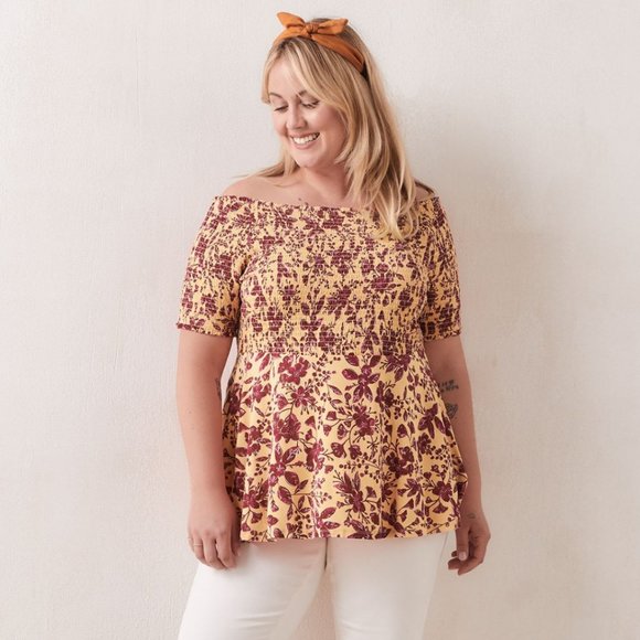Penningtons | Tops | In Every Story Nwt Yellow Floral Printed Smocked ...